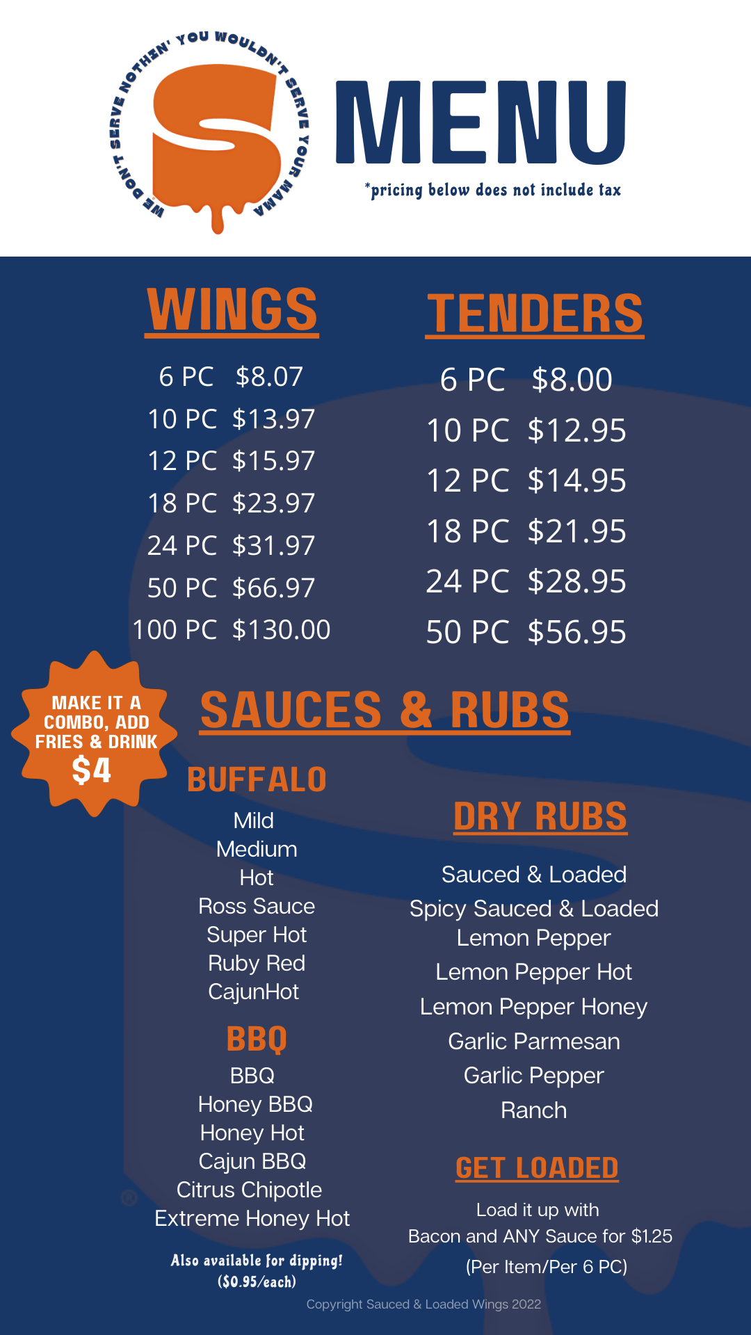 Sauced and Loaded Wings